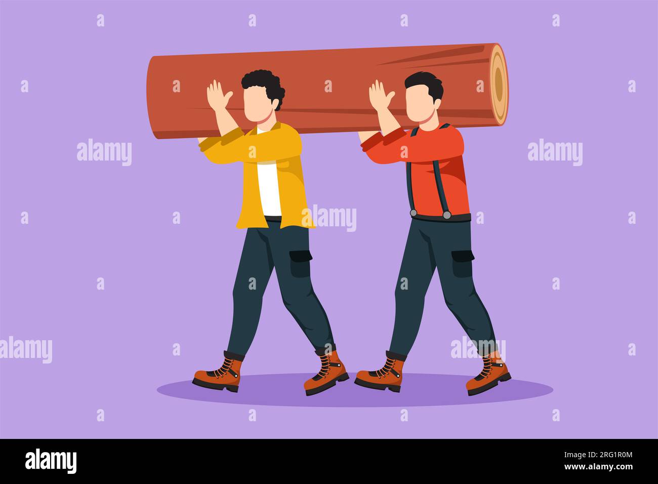 Man carrying log on shoulders hi-res stock photography and images - Alamy