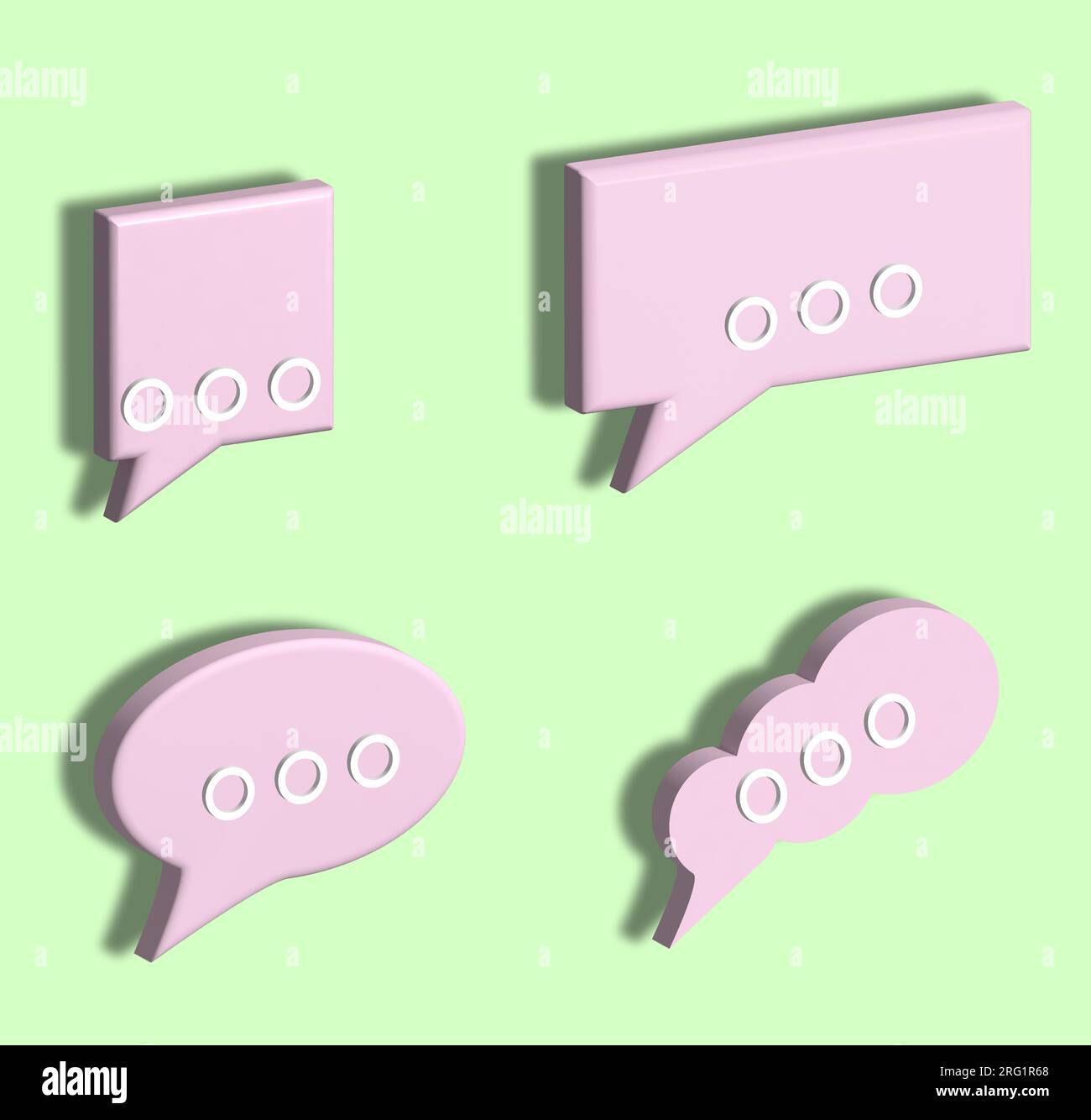 Pink Various Dialog Shapes On Selenium Background 3d Rendering