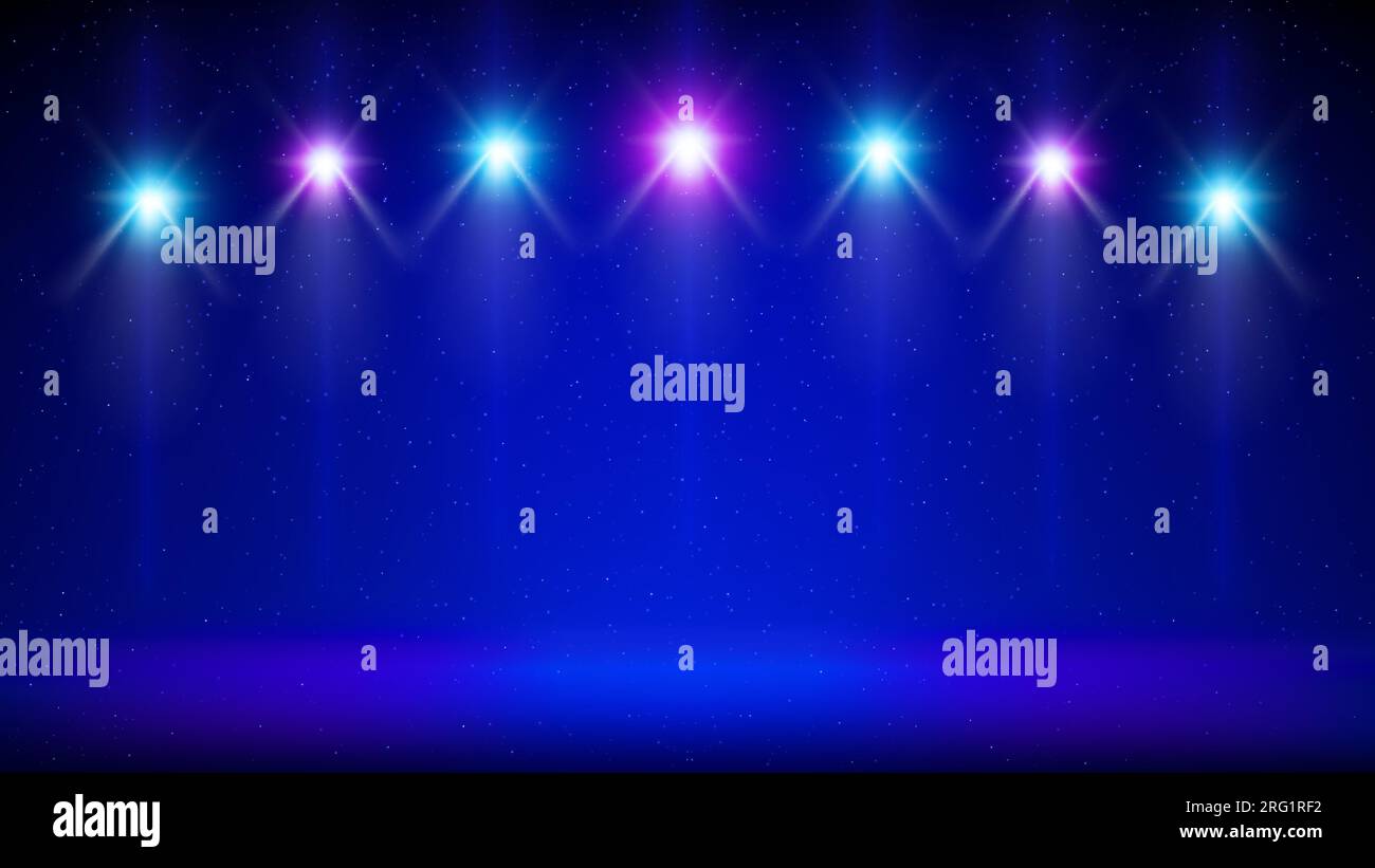 Stage, spotlight. Blue background, backdrop for displaying products ...