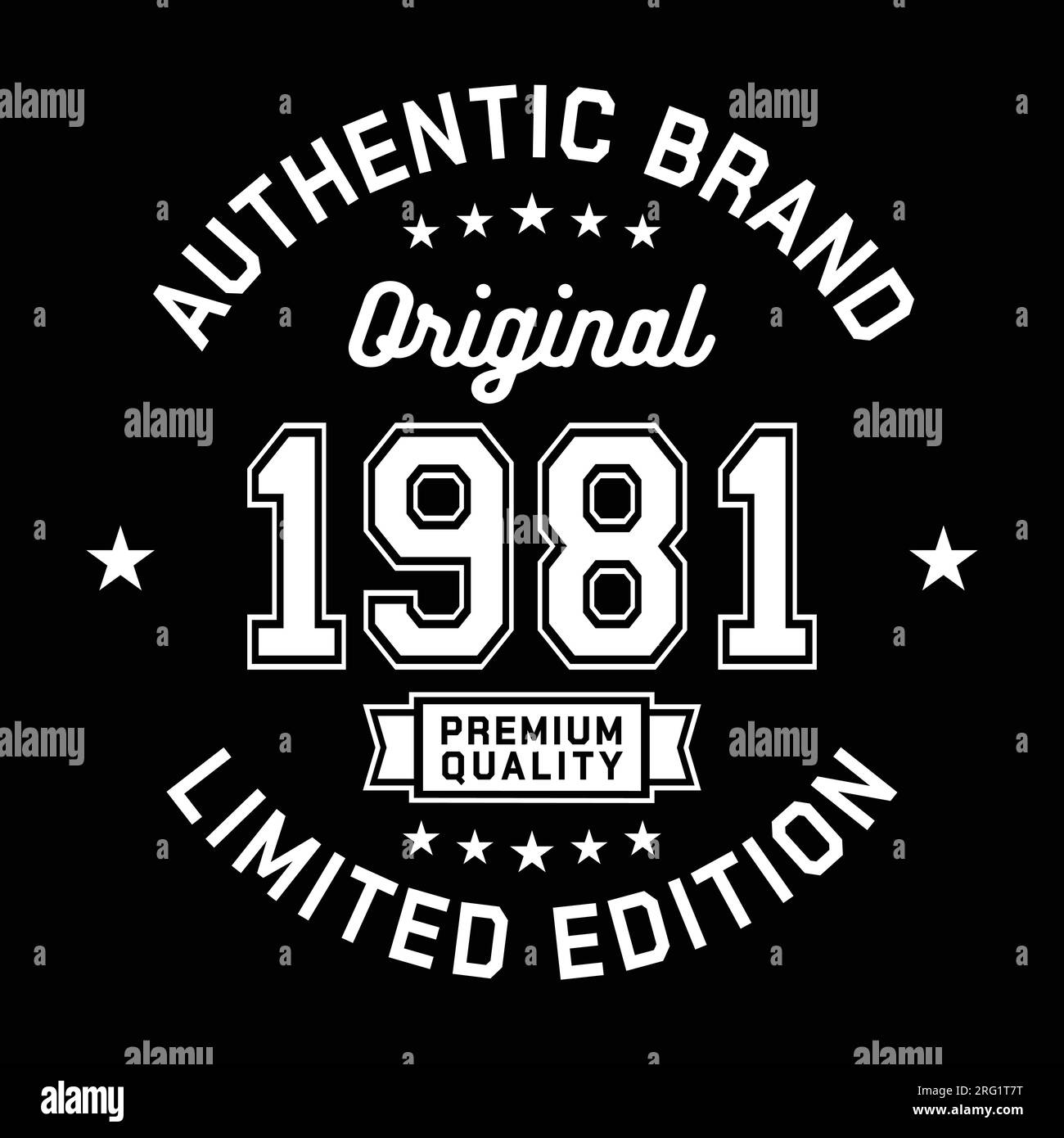 1981 Authentic brand. Apparel fashion design. Graphic design for t ...