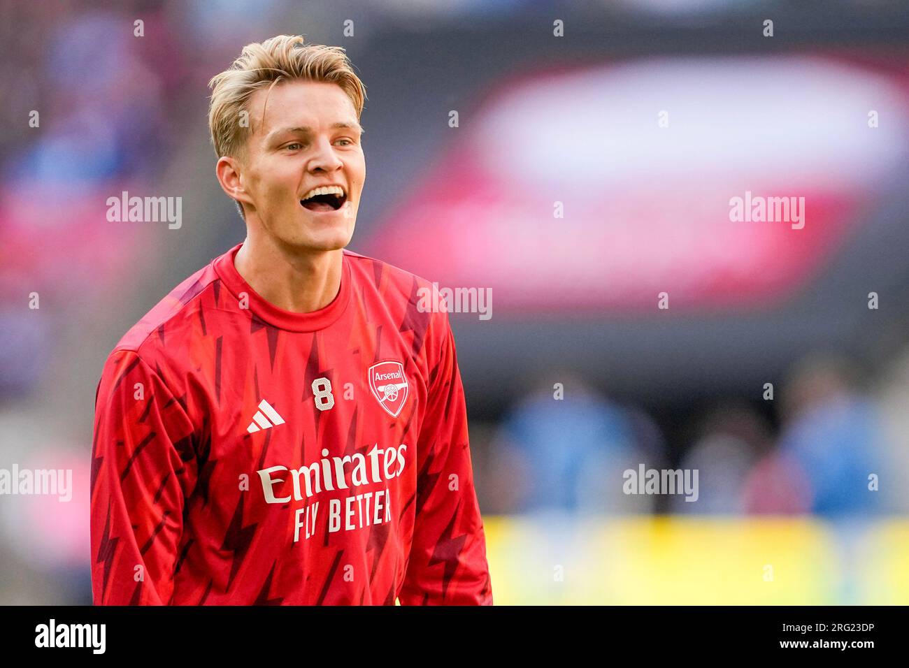 London, England 20230806.Arsenal captain Martin Oedegaard before the ...