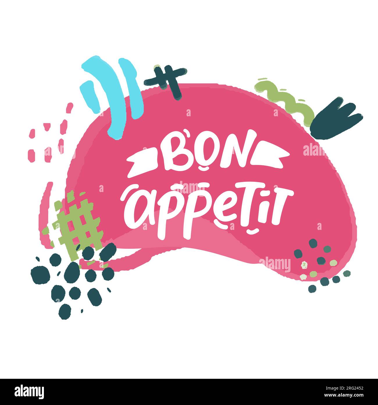 Vector Bon Appetit lettering. Food lettering. Calligraphic text Stock ...