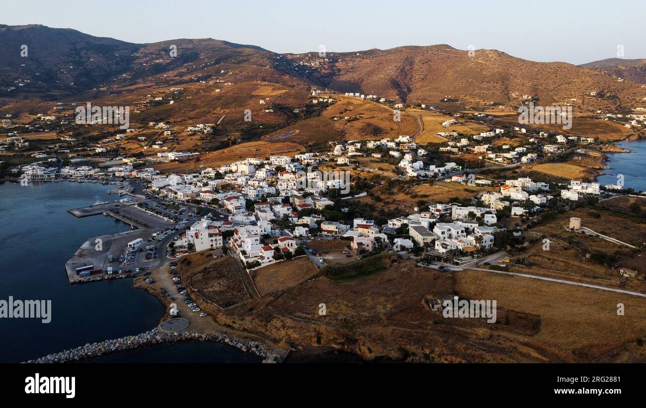 Aerial view, Drone photography, Andros, Andros island, Greece, Southern ...