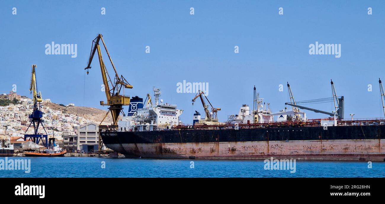 ONEX Syros shipyard, Ermopouli, Syros island, Greece, Southern Europe ...