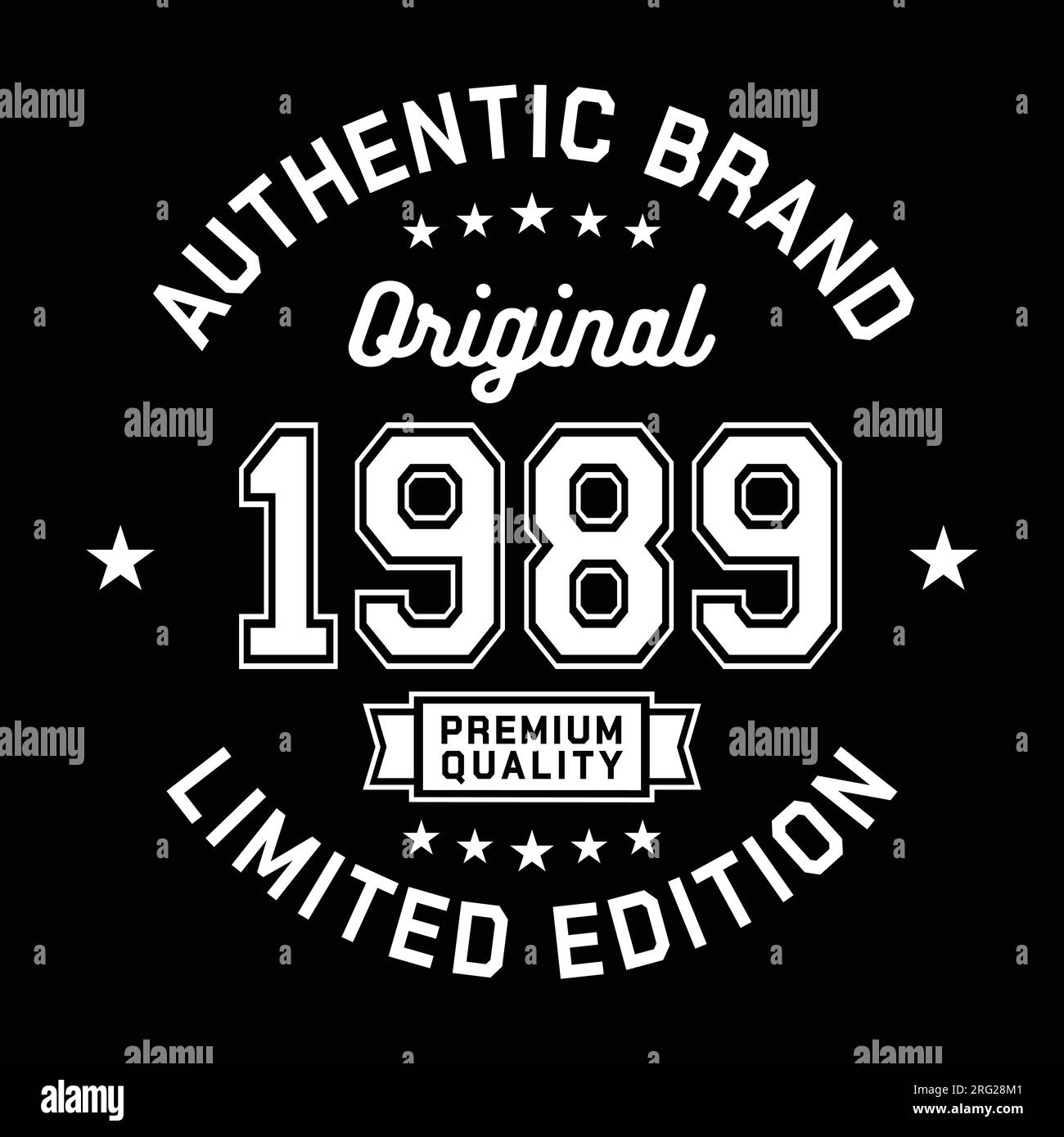1989 Authentic brand. Apparel fashion design. Graphic design for t ...