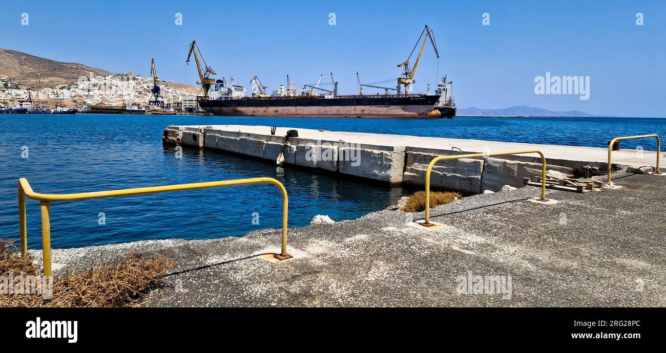 ONEX Syros shipyard, Ermopouli, Syros island, Greece, Southern Europe ...