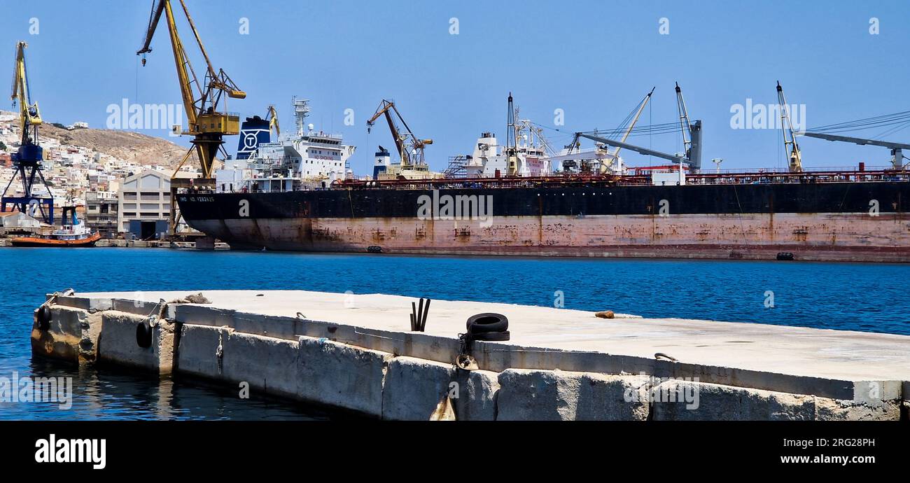 ONEX Syros shipyard, Ermopouli, Syros island, Greece, Southern Europe ...