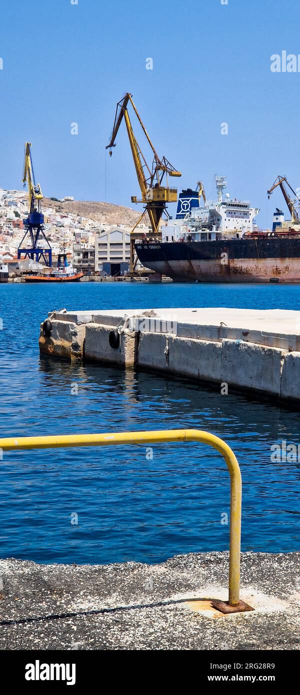 ONEX Syros shipyard, Ermopouli, Syros island, Greece, Southern Europe ...