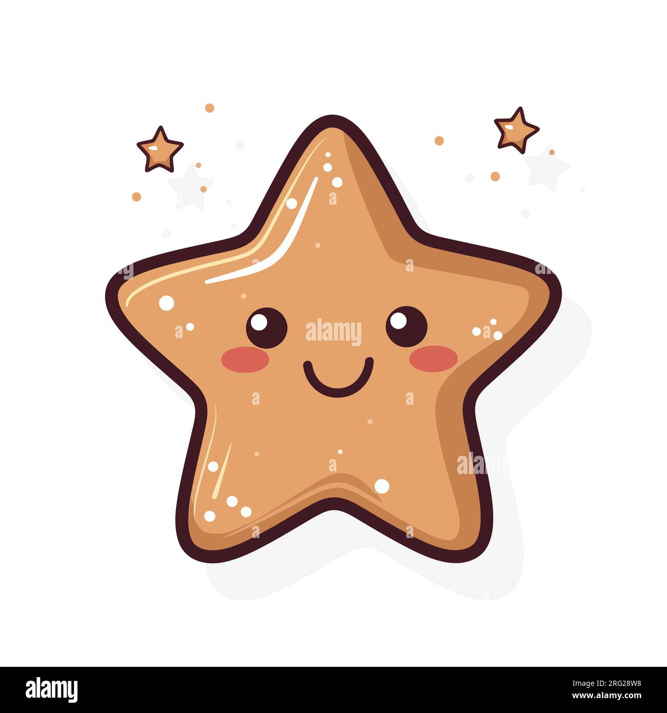 cute star in cartoon style isolated on white background. Vector ...