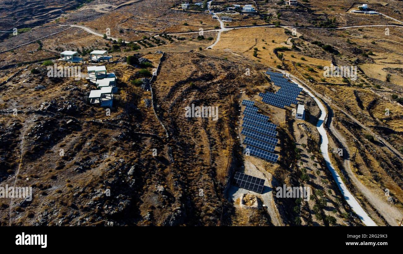 Aerial view, Drone photography, Syros island, Greece, Southern Europe ...