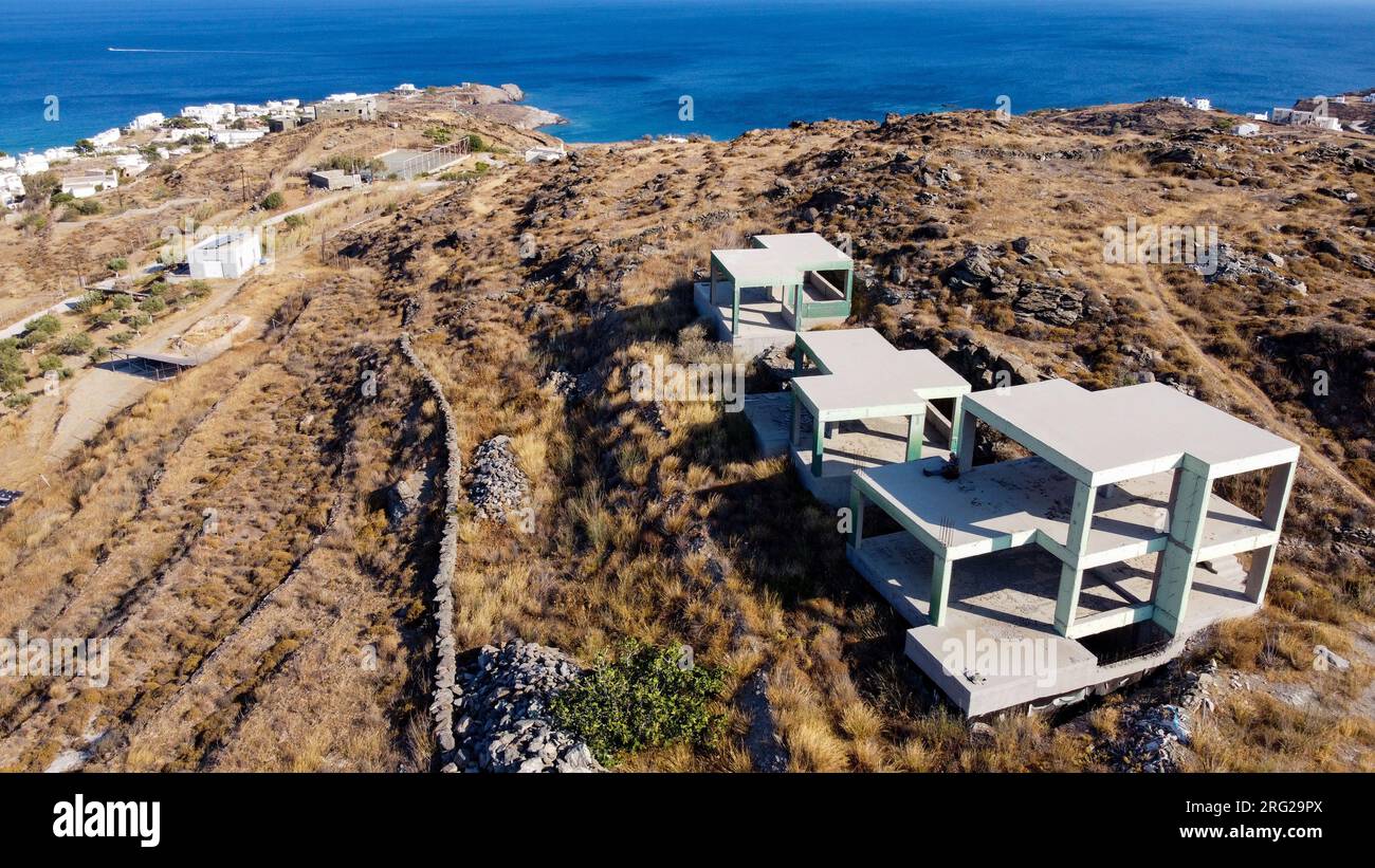 Aerial view, Drone photography, Syros island, Greece, Southern Europe ...