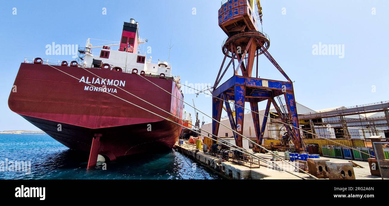 ONEX Syros shipyard, Ermopouli, Syros island, Greece, Southern Europe ...