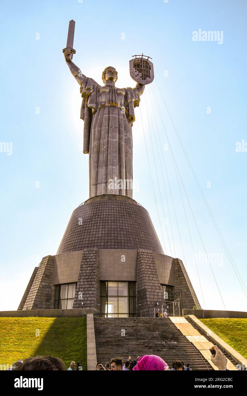 KYIV, UKRAINE - AUGUST 5, 2023 - The Ukrainian coat of arms, known as ...