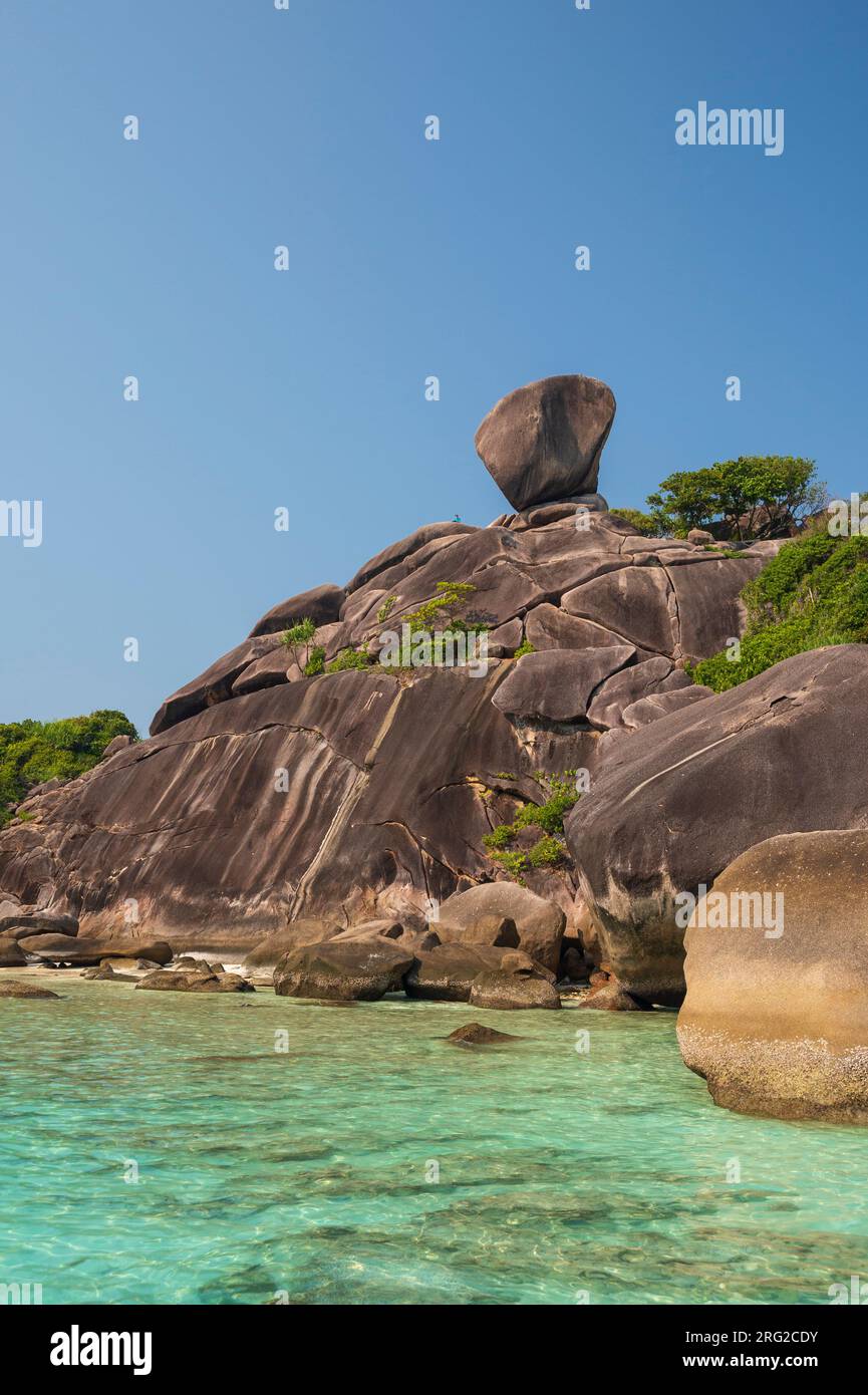 The clear water and rocks of Ko Miang island. Phang Nga, Thailand Stock ...