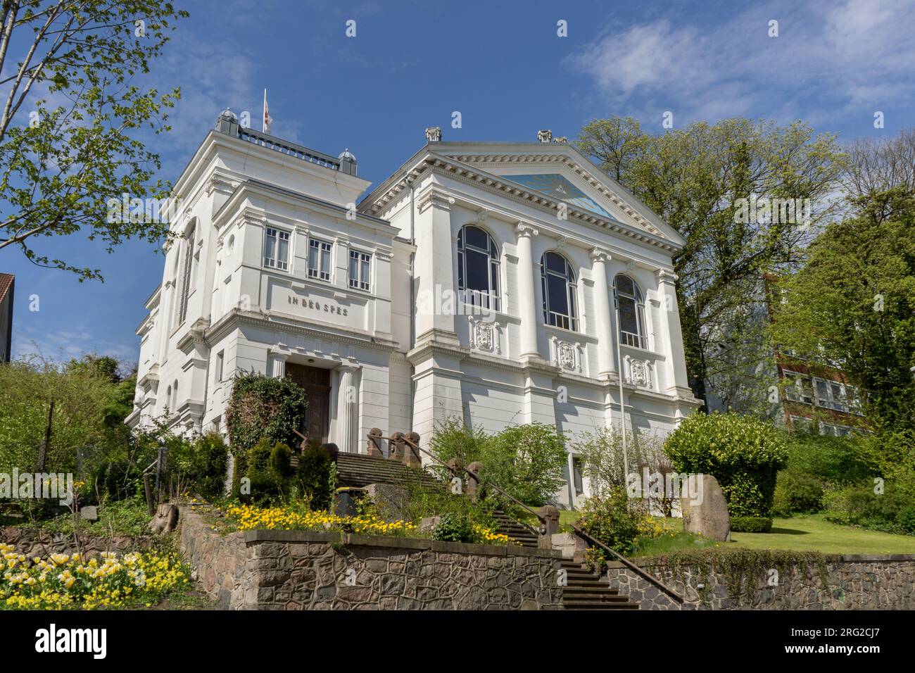Lodge house of the Freemasons in Flensburg in spring Stock Photo - Alamy