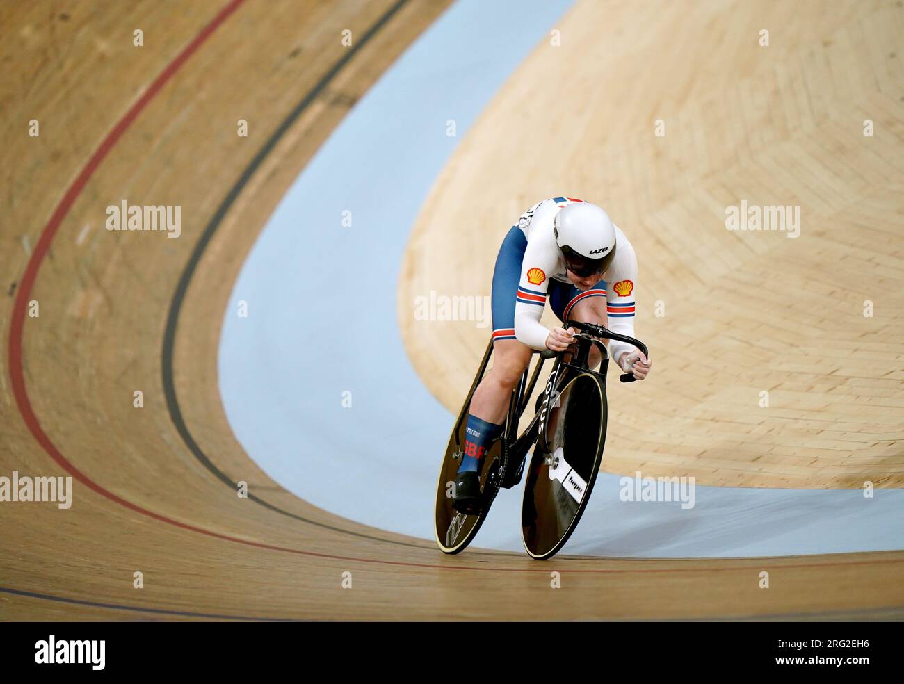 Great Britain's Emma Finucane in action in the Women's Elite Sprint ...