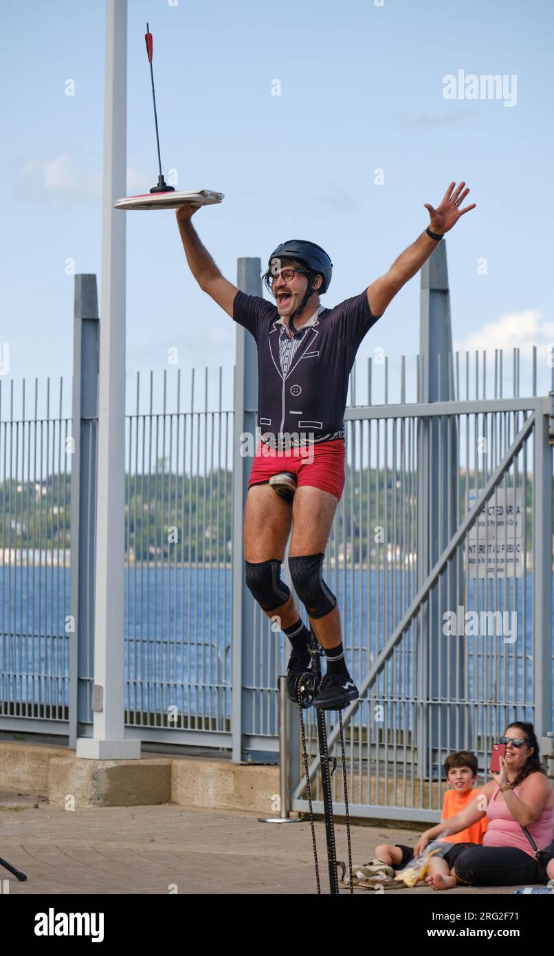Busker duo Her Majesty's Secret Circus performing at the Halifax Busker ...