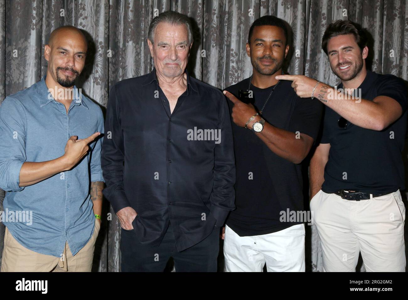LOS ANGELES - AUG 5: Bryton James, Eric Braeden, Sean Dominic, Conner ...