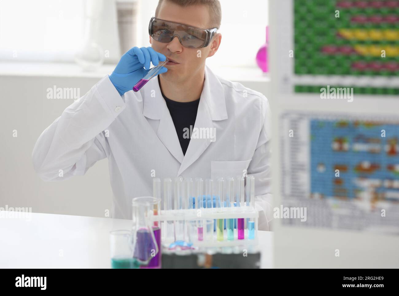 Employee of chemical laboratory teacher Stock Photo - Alamy