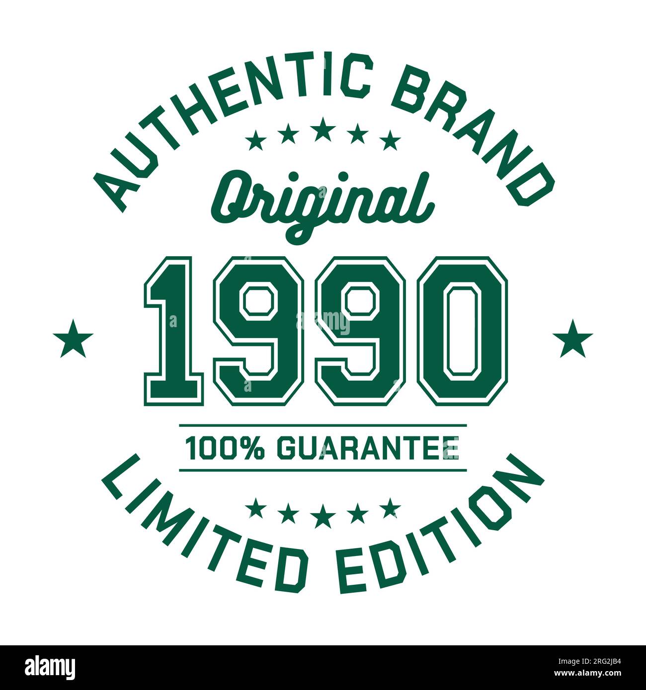 1990 Authentic brand. Apparel fashion design. Graphic design for t ...