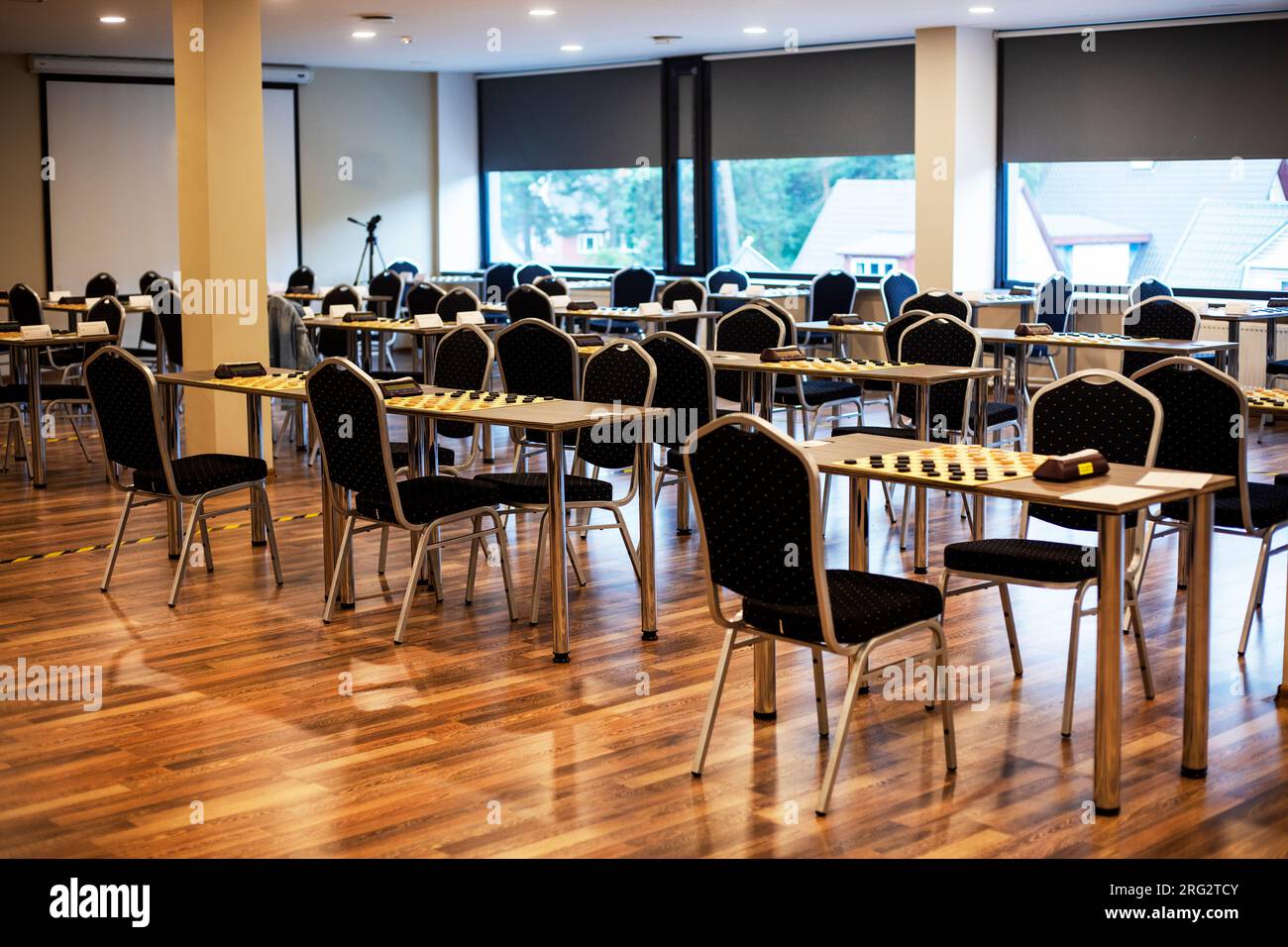 modern interior of the hall for a checkers tournament Stock Photo - Alamy