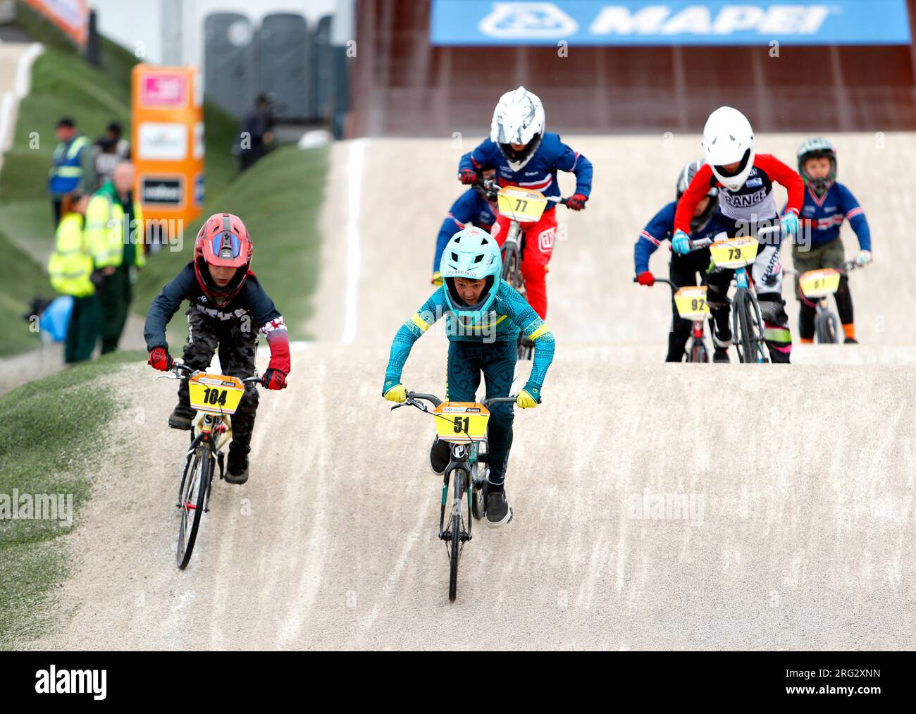 Australia's Memphis Blake (front centre) in action in heat 5 of the BMX ...