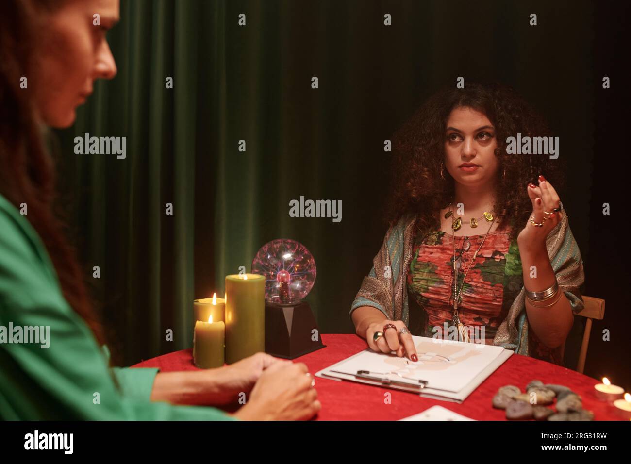 chakra chart of female client Stock Photo - Alamy