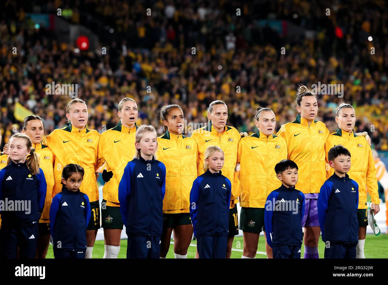 Sydney, Australia, 7 August, 2023. Australia line up for the national ...