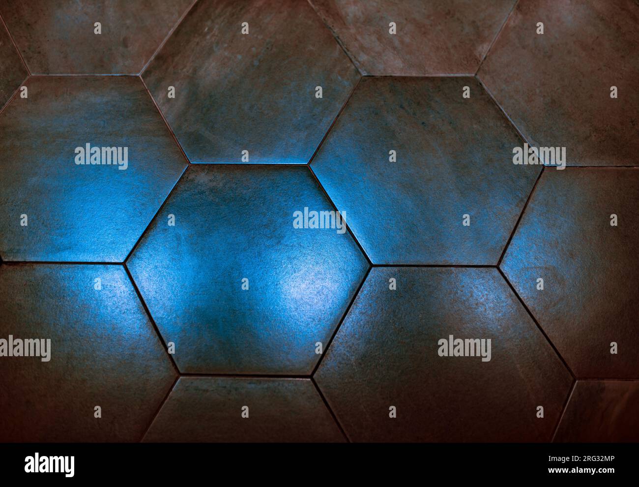 Metal surface with hexagonal pattern Stock Photo - Alamy