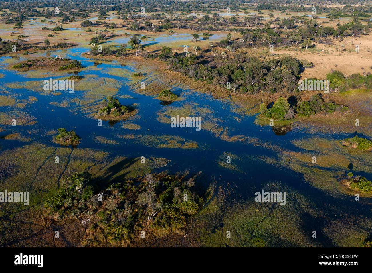 An aerial view of Okavango Delta floodplains. Okavango Delta, Botswana ...