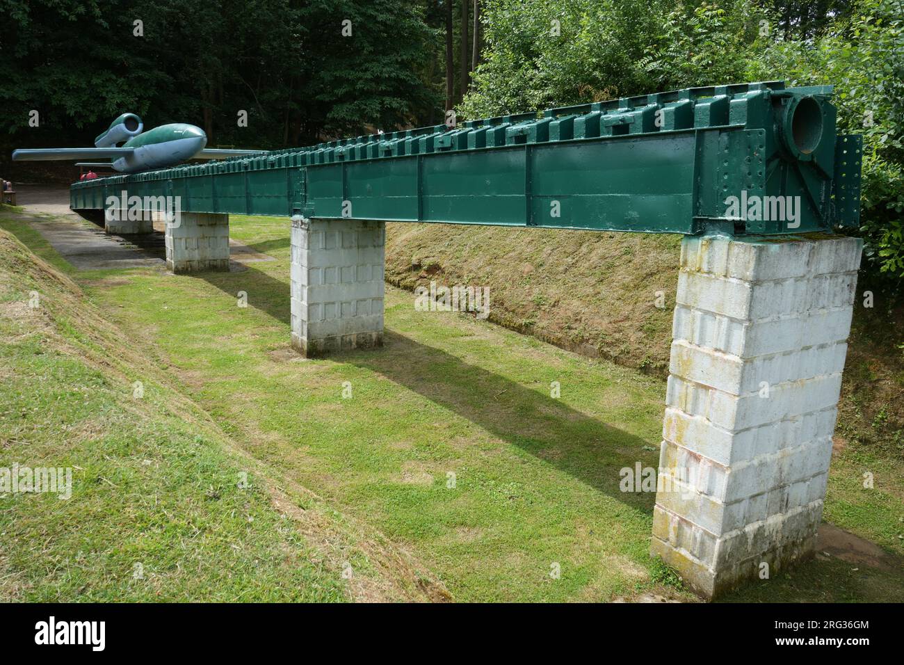Replica V1 Rocket on the launch ramp at The V1 launch site Val Ygot d ...