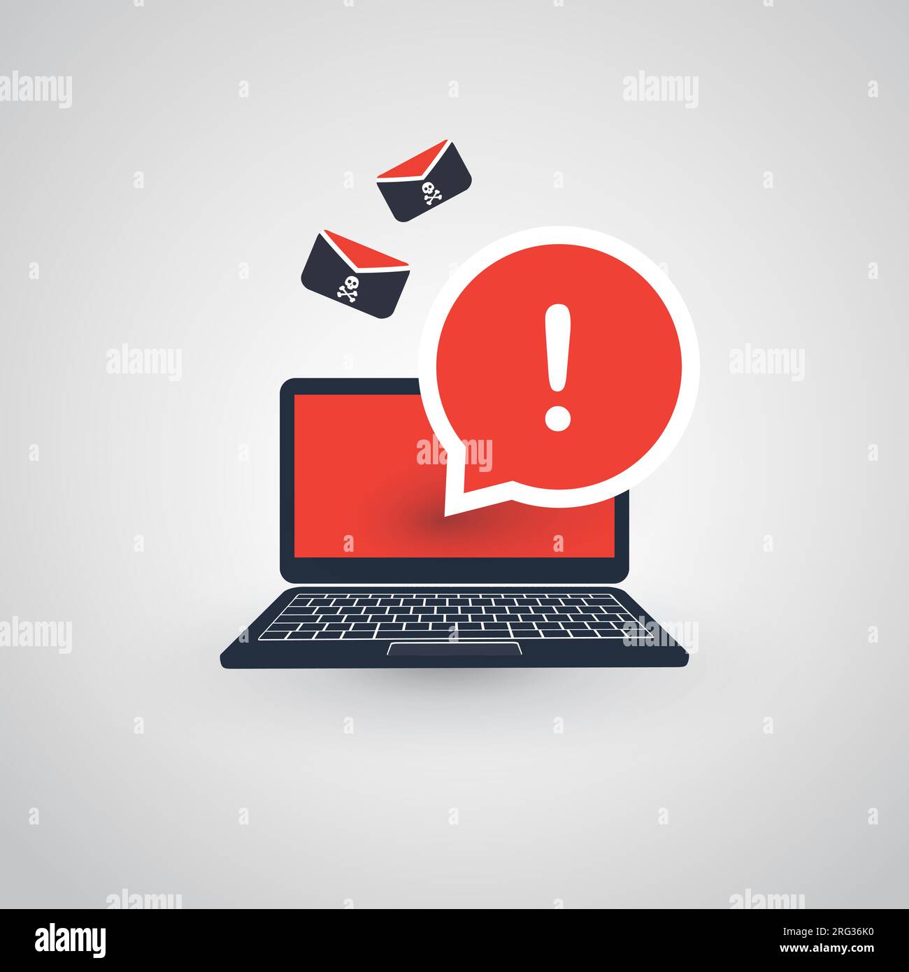 Laptop and Envelopes - Malware Attack Warning, Infection by E-mail ...