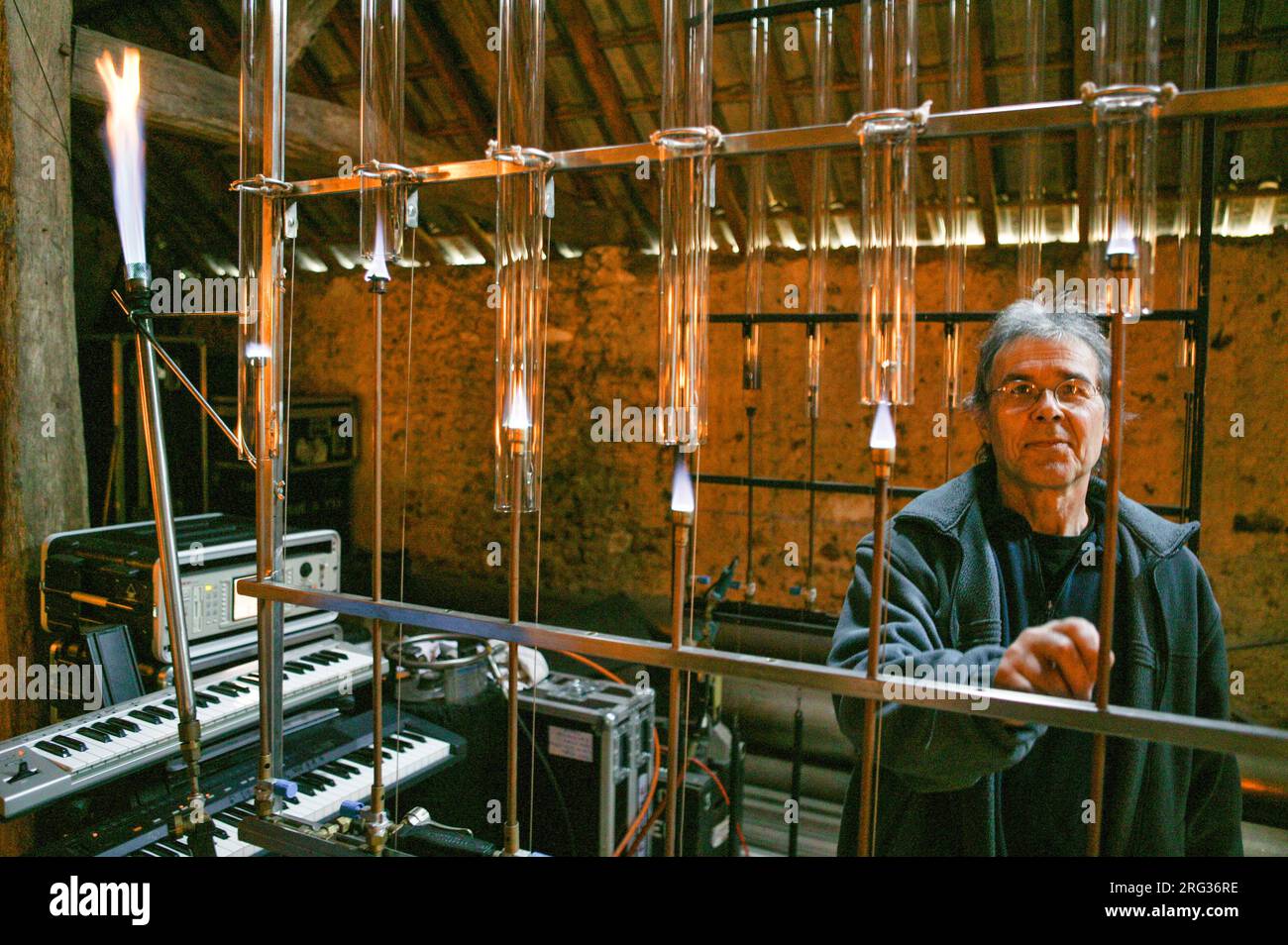 MICHEL MOGLIA AND HIS FIRE ORGAN Stock Photo - Alamy