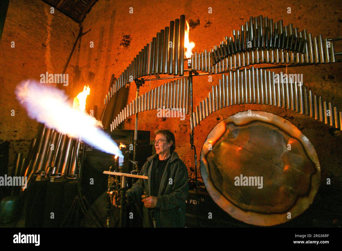 MICHEL MOGLIA AND HIS FIRE ORGAN Stock Photo - Alamy