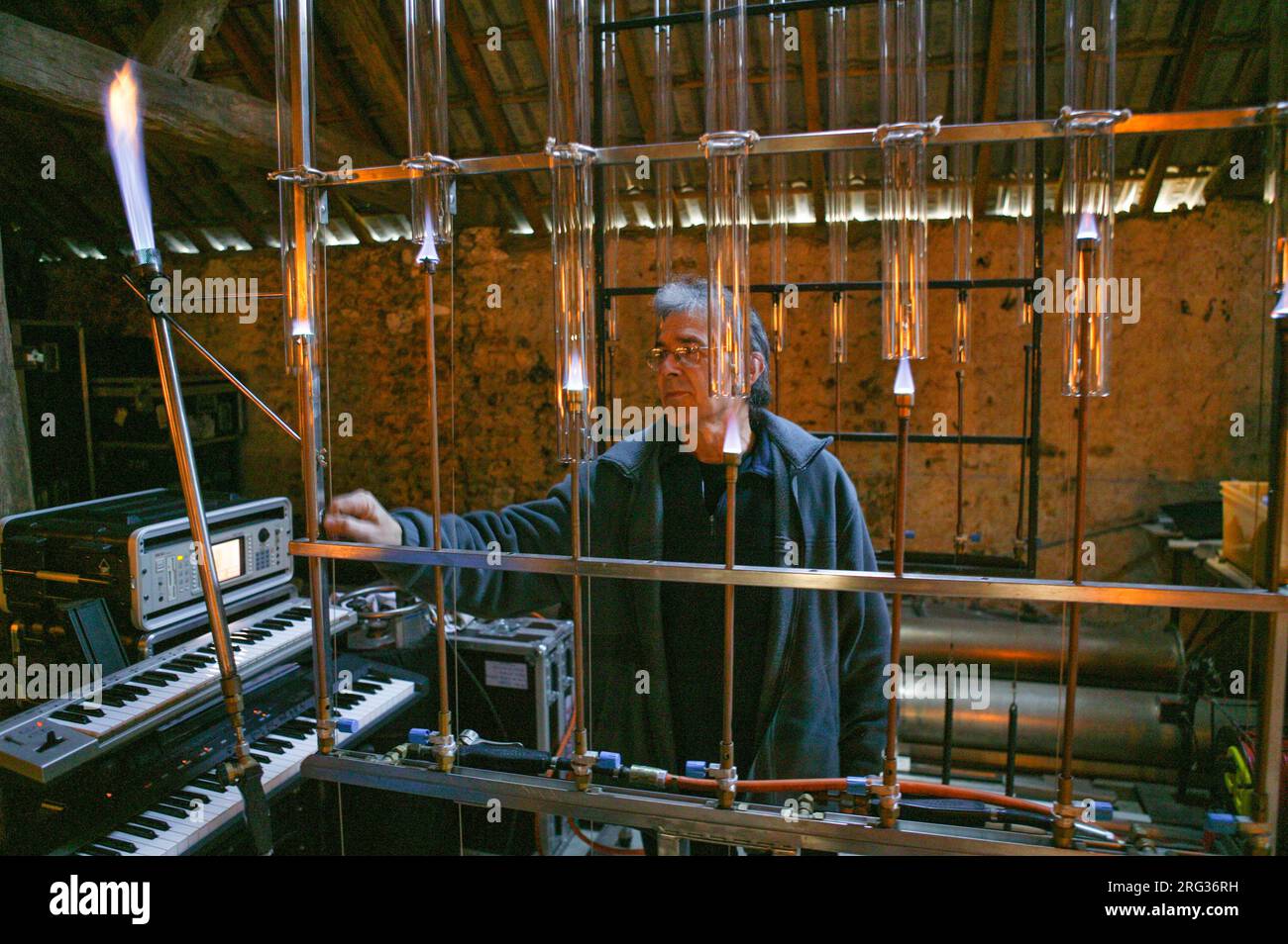 MICHEL MOGLIA AND HIS FIRE ORGAN Stock Photo - Alamy