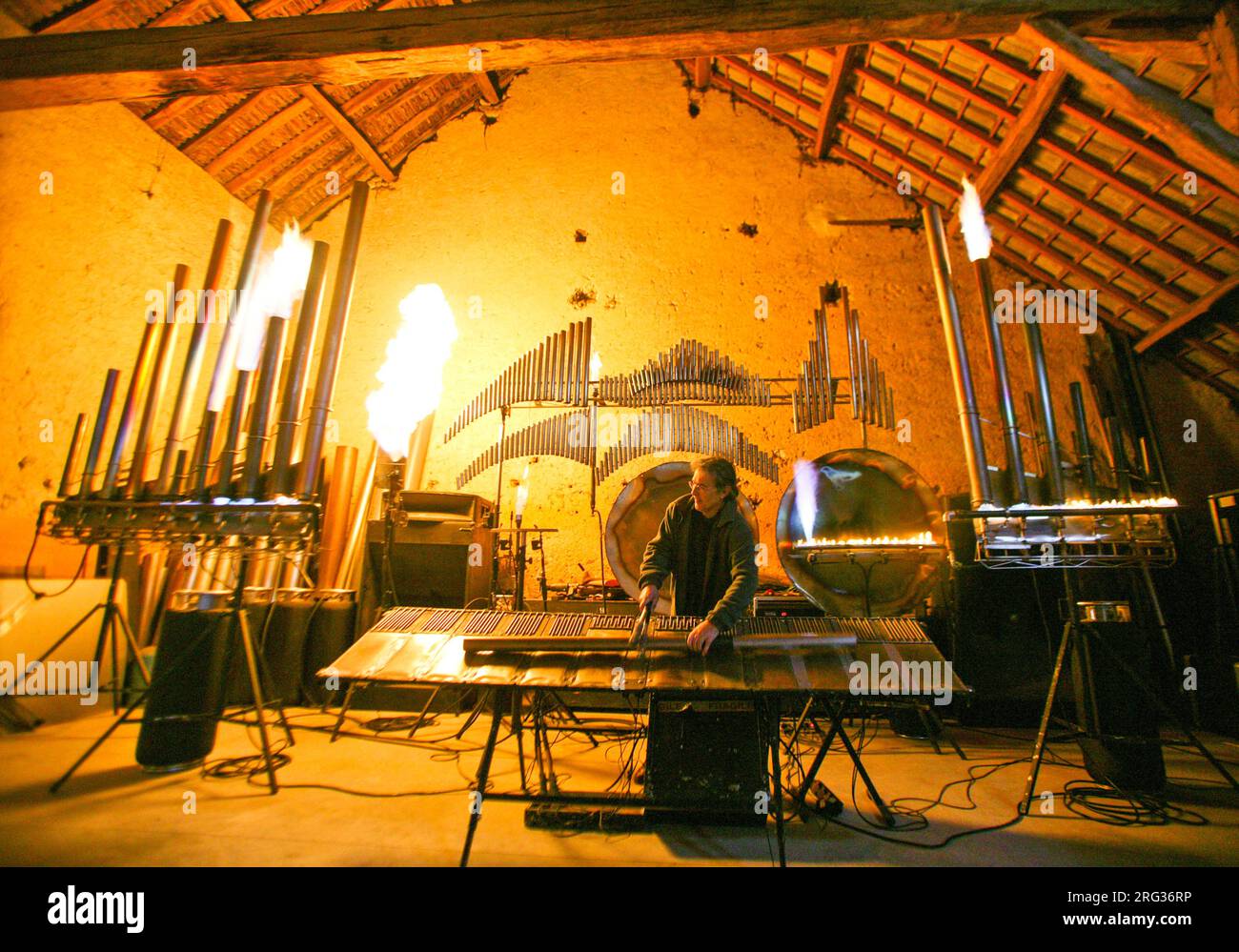 MICHEL MOGLIA AND HIS FIRE ORGAN Stock Photo - Alamy