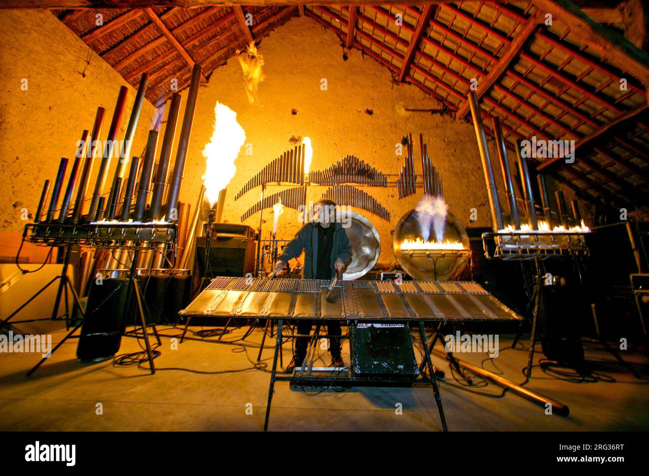 MICHEL MOGLIA AND HIS FIRE ORGAN Stock Photo - Alamy