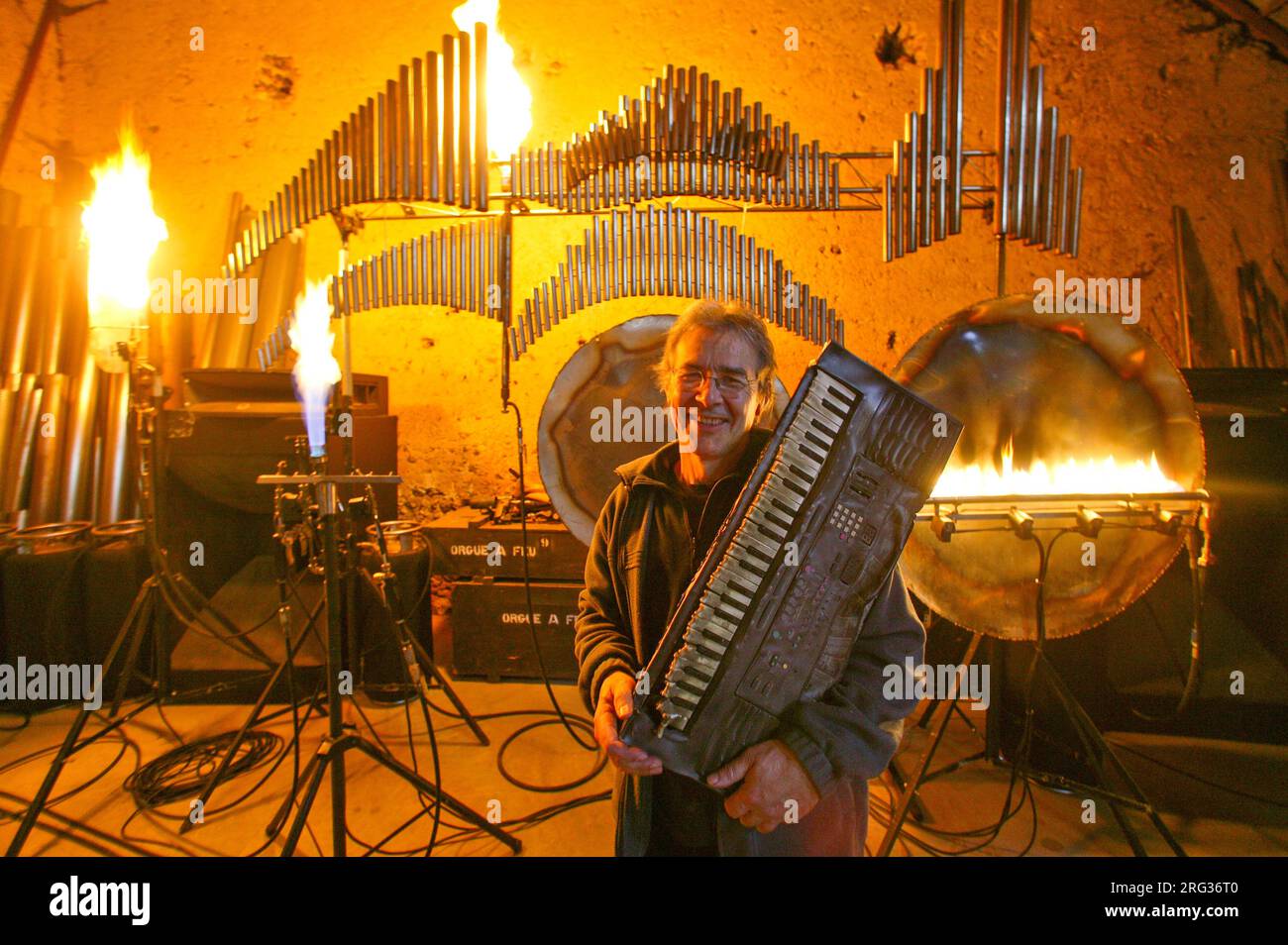 MICHEL MOGLIA AND HIS FIRE ORGAN Stock Photo - Alamy