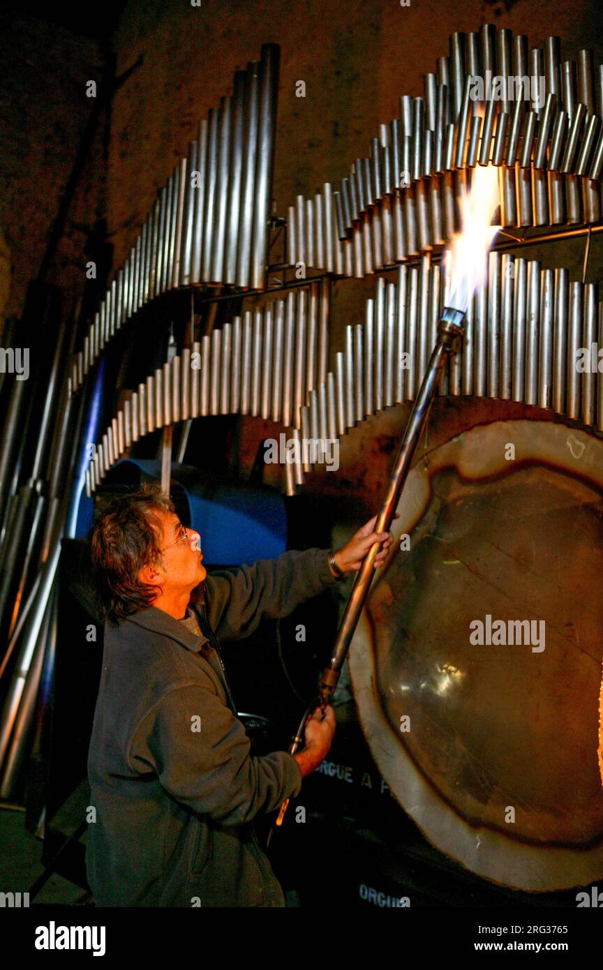 MICHEL MOGLIA AND HIS FIRE ORGAN Stock Photo - Alamy
