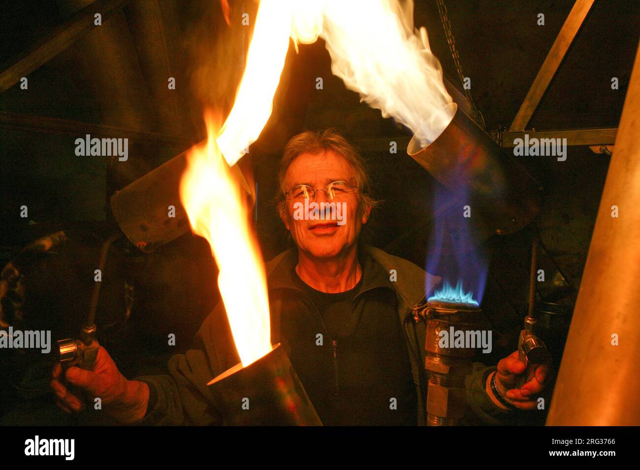 MICHEL MOGLIA AND HIS FIRE ORGAN Stock Photo - Alamy