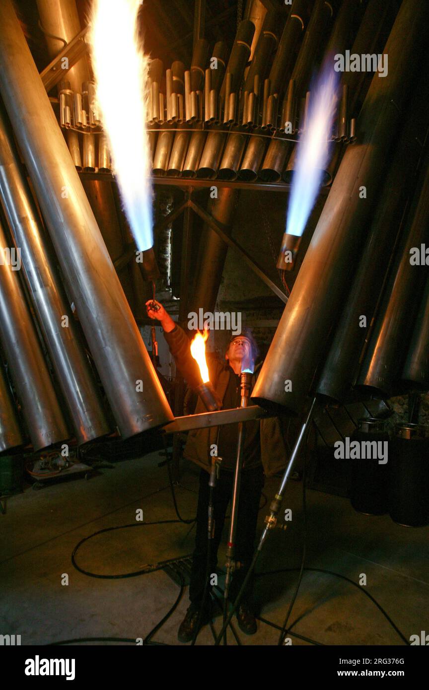 MICHEL MOGLIA AND HIS FIRE ORGAN Stock Photo - Alamy