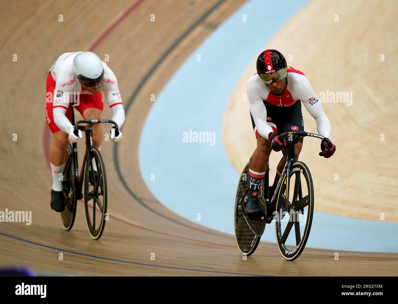 Trinidad and Tobago's Nicholas Paul (right) and Poland's Mateusz Rudyk in action in the Men's ...