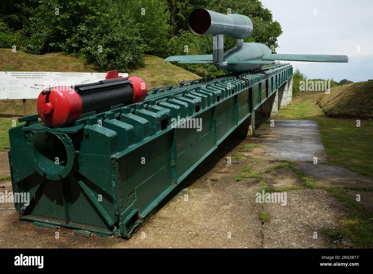 Replica V1 Rocket on the launch ramp at The V1 launch site Val Ygot d ...