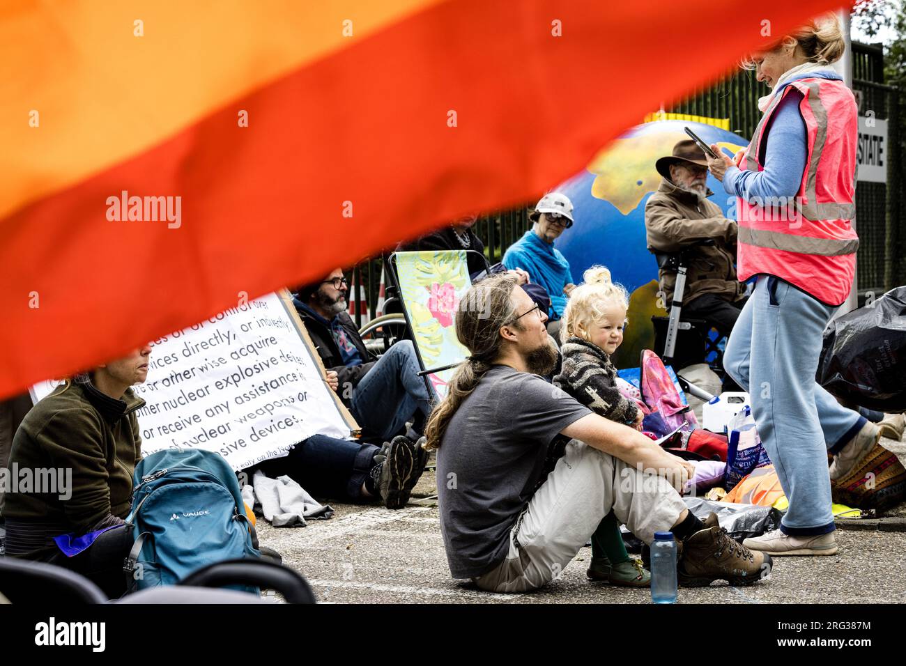 VOLKEL - Activists block the entrance to Volkel Air Base in protest ...