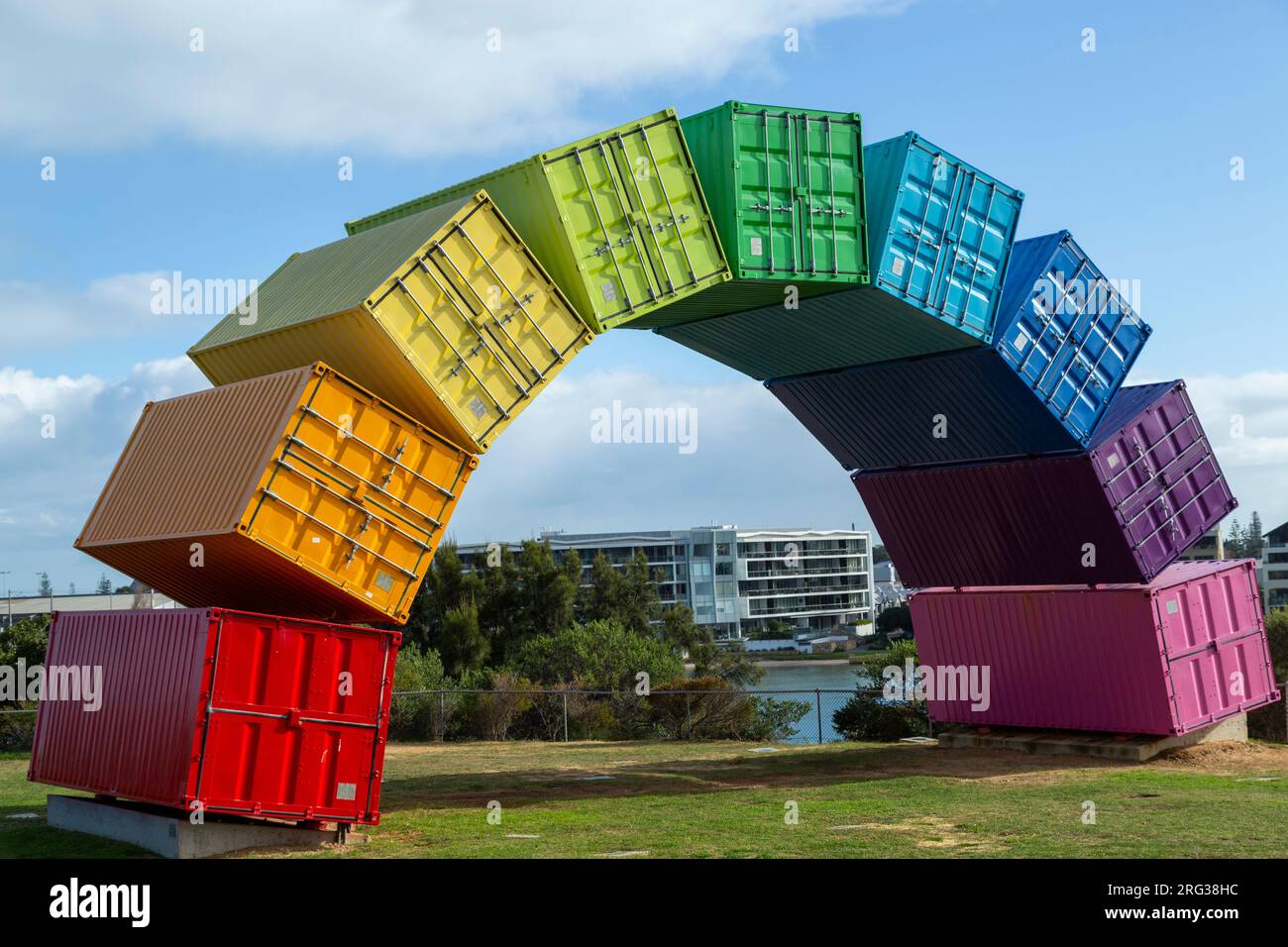 Containbow - a rainbow arch shipping container sculpture installation ...