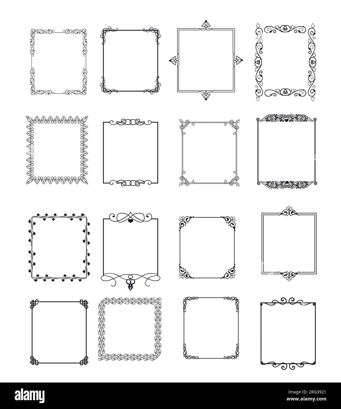 Vintage rectangular frame set Stock Vector Image & Art - Alamy