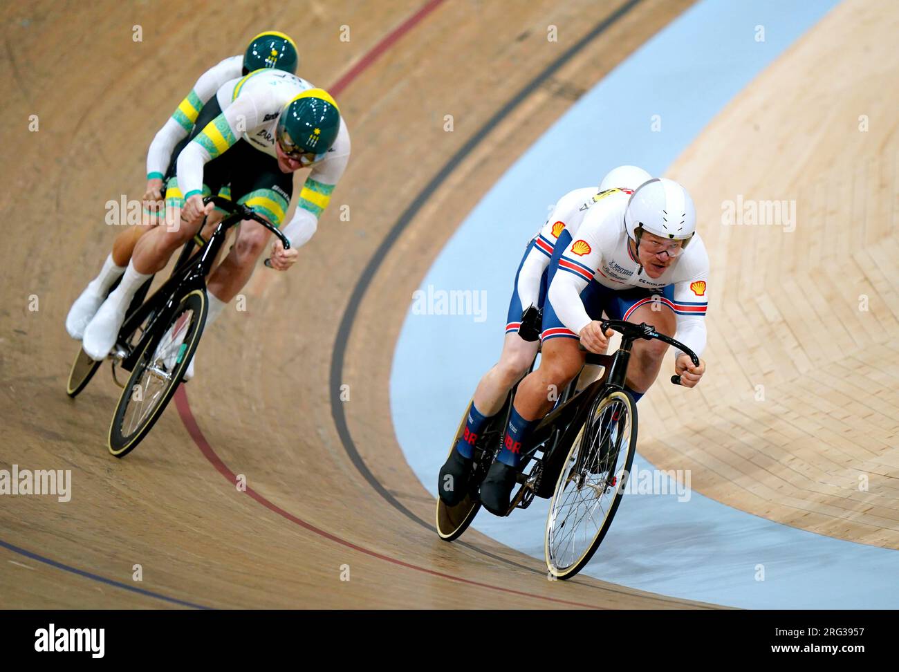 Great Britain's Neil Fachie and pilot Matt Rotherham in action against ...