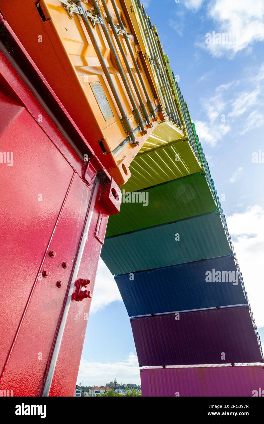Containbow - a rainbow arch shipping container sculpture installation ...