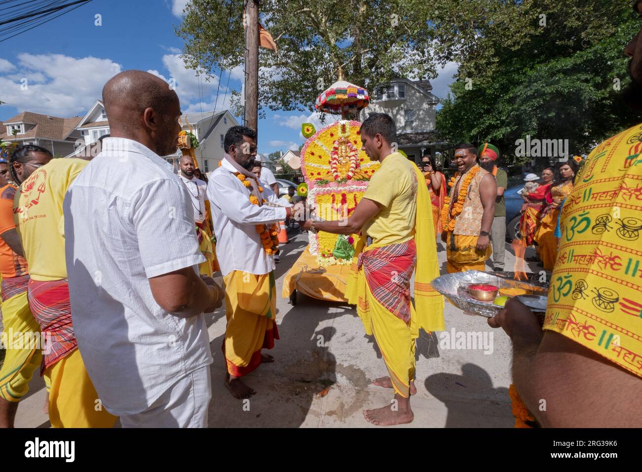 After marching from their temple for a fire walking Thimithi service at ...