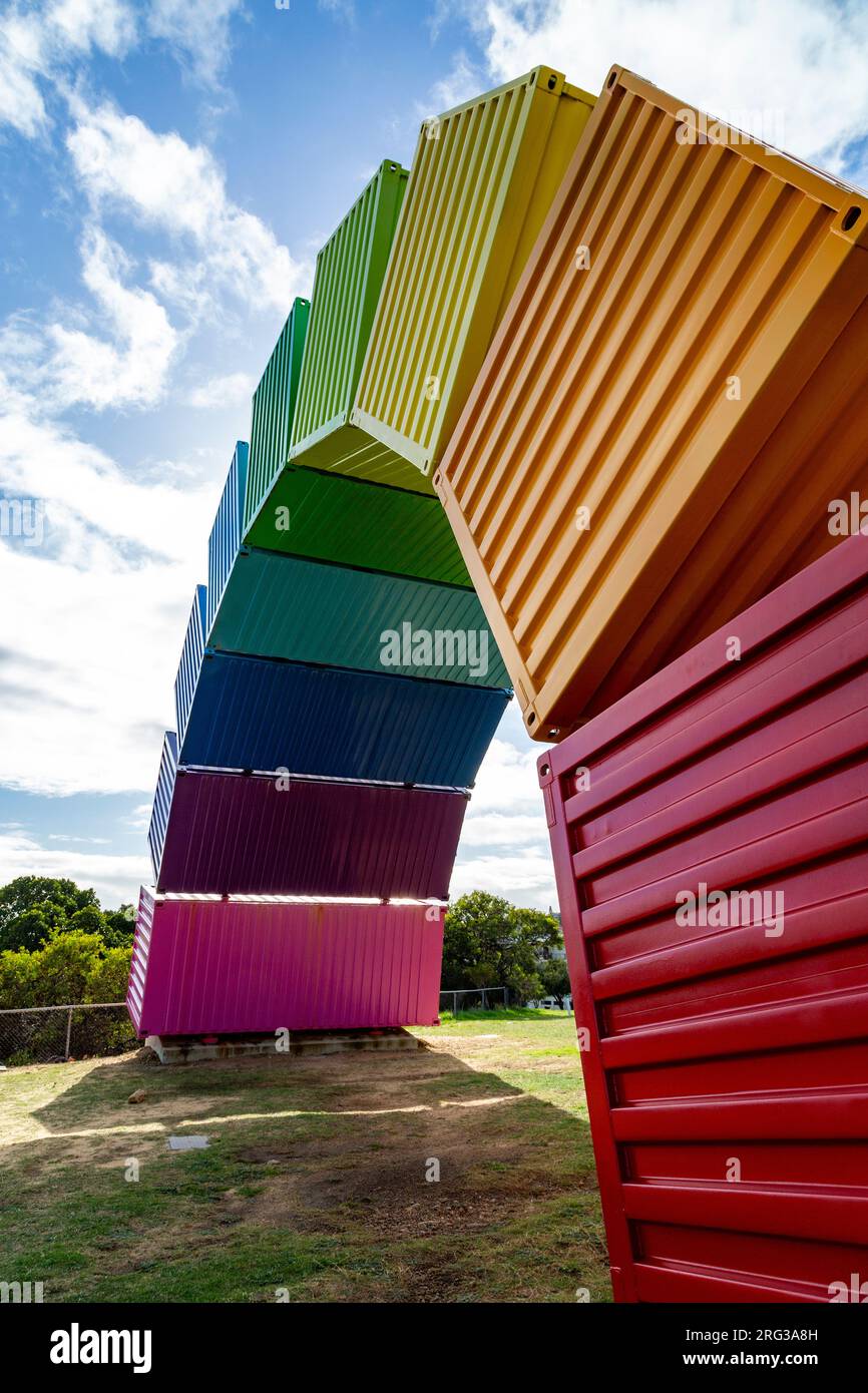 Containbow - a rainbow arch shipping container sculpture installation ...